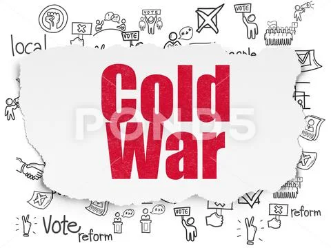 Politics concept: Cold War on Torn Paper background ~ Clip Art #98362835