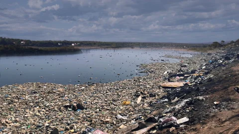 Polluted River Toxic Waste Trash Dumped ... | Stock Video | Pond5