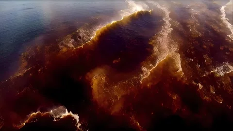 Polluted sea with oil and petroleum prod... | Stock Video | Pond5