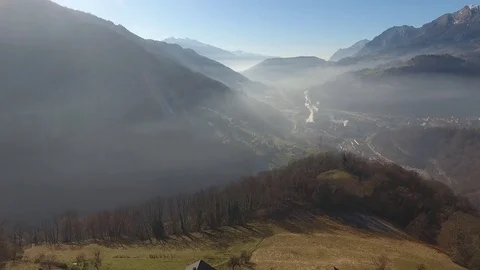 Pollution of the city of Ugine, seen by ... | Stock Video | Pond5