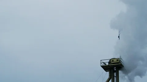 Pollution Engulfs American Flag Smoke St... | Stock Video | Pond5