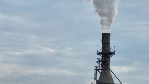 Pollution from industrial stack released... | Stock Video | Pond5