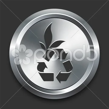 Pollution Symbol Icon on Metal Internet Button ~ Clip Art #66487399