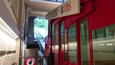 Polybahn electric vintage funicular trai... | Stock Video | Pond5