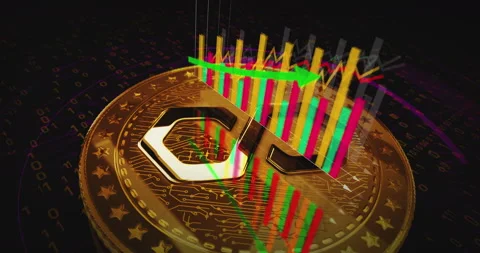 Polygon Matic cryptocurrency golden rota... | Stock Video | Pond5