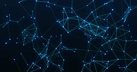 Polygon model network connection lines f... | Stock Video | Pond5