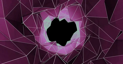 Polygon tunnel revealing glowing stars 4... | Stock Video | Pond5