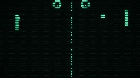 Pong Game in Ascii Code 8bit Terminal Mo... | Stock Video | Pond5