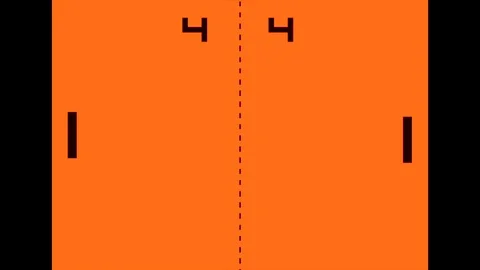Pong Video Game Orange Background | Stock Video | Pond5