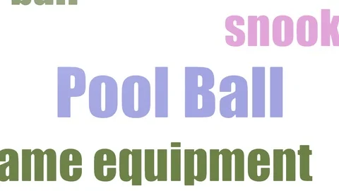 Pool Ball Word Cloud Animated On White B... | Stock Video | Pond5