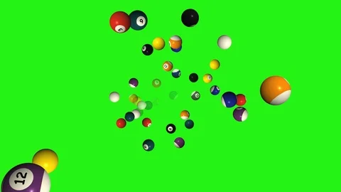 Pool balls V2 - seamless looping, green ... | Stock Video | Pond5