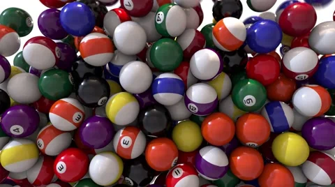 Pool billiards balls fill screen transit... | Stock Video | Pond5