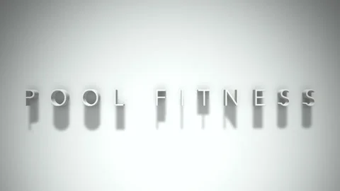 pool fitness 3D title animation white te... | Stock Video | Pond5
