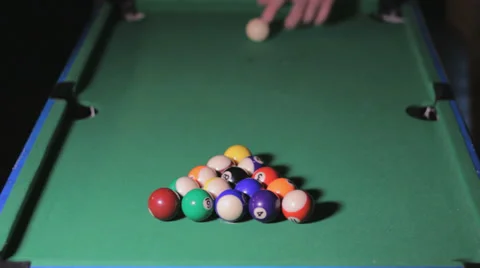 Pool Table Break Stock Footage ~ Royalty Free Stock Videos | Pond5