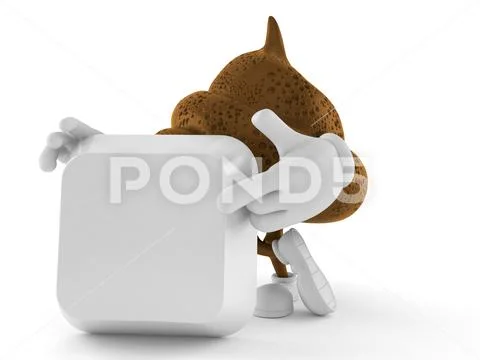 Poop character with blank keyboard key ~ Clip Art #130444383