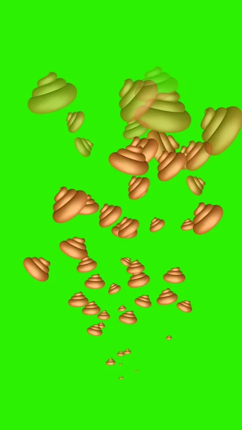 Poop icons appear and disappear on green... | Stock Video | Pond5