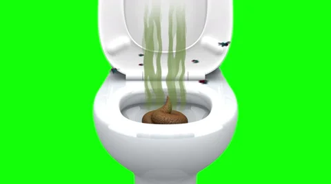 Poop in the Toilet. 3D animation, green... | Stock Video | Pond5