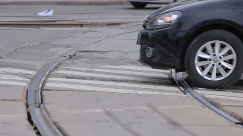 Poor condition of the road surface with ... | Stock Video | Pond5