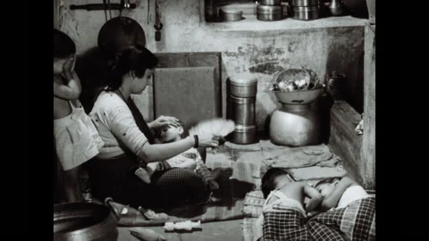 Poor Indian Mother With Four Little Chil... | Stock Video | Pond5