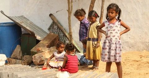 Poor kids Playing | Stock Video | Pond5