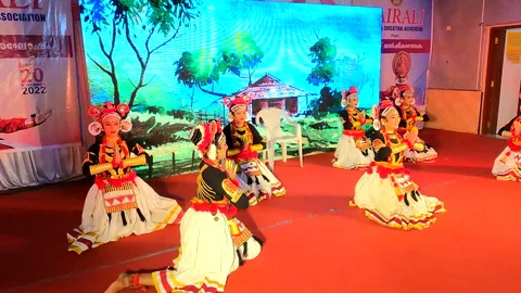 POOTHAPATTU DANCE BY KERALA GIRLS IN IND... | Stock Video | Pond5