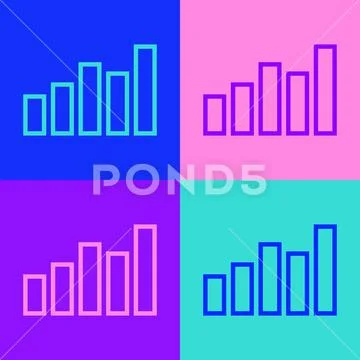 Pop art line Graph, schedule, chart, diagram, infographic, pie graph ...