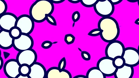 Pop Art Pink Flower Anime Design Backgro... | Stock Video | Pond5