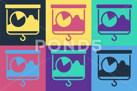 Pop art Presentation board with graph, schedule, chart, diagram ...