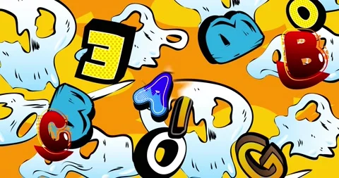 Pop art random letters background | Stock Video | Pond5