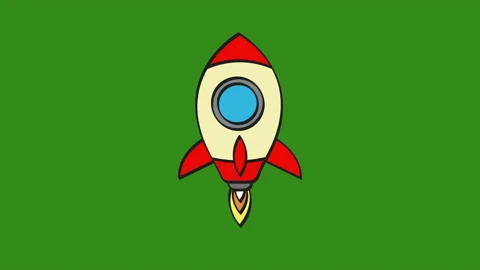 pop art rocket fly animation. | Stock Video | Pond5