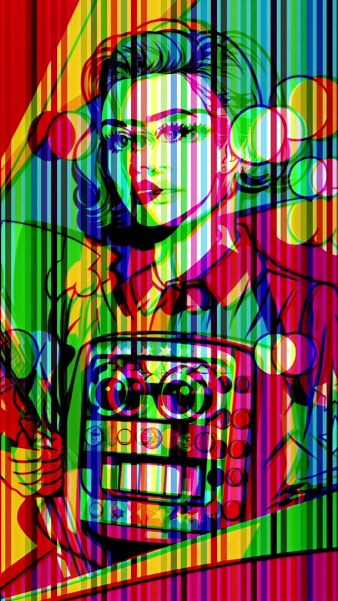 Pop Art Style Animation Retro Woman ver... | Stock Video | Pond5
