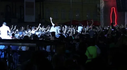 Concert Cheering Crowd Blue Stock Footage ~ Royalty Free Stock Videos ...