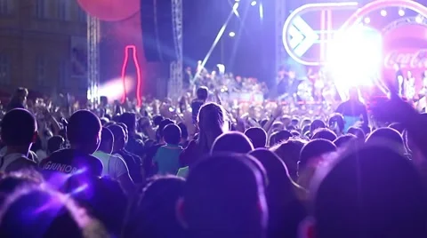Pop a huge crowd of young people having ... | Stock Video | Pond5