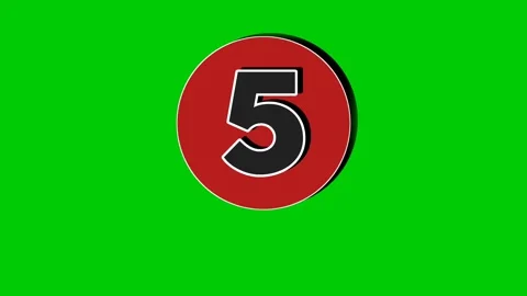 Pop up Number 5 five Animation Green Scr... | Stock Video | Pond5