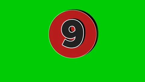 Pop up Number 9 nine Animation Green Scr... | Stock Video | Pond5