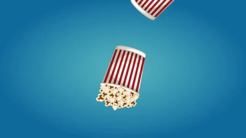 Popcorn boxes raining HD animation | Stock Video | Pond5