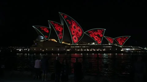 Poppy Projections on the Sydney Opera Ho... | Stock Video | Pond5