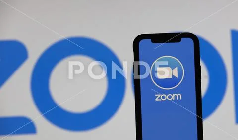 Popular Zoom video conference app icon on a mobile device Stock Image ...