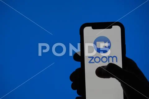 Popular Zoom video conference app icon on a mobile device Stock Image ...