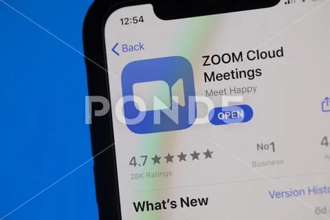 Popular Zoom video conference app icon on a mobile device ~ Hi Res ...