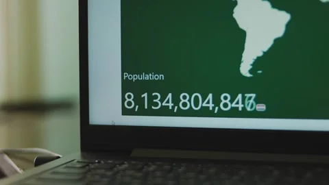 Population number growing on laptop scre... | Stock Video | Pond5