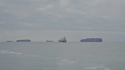 Port Of Longbeach - Container Ships Back... | Stock Video | Pond5