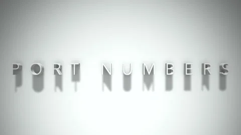 port numbers 3D title animation white te... | Stock Video | Pond5