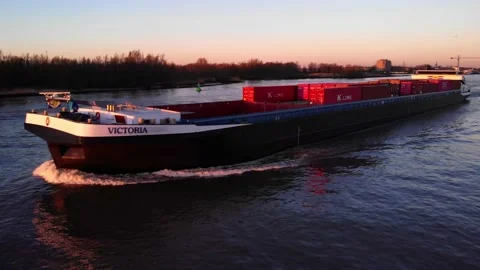 Port Side View Of Victoria Cargo Ship Na... | Stock Video | Pond5