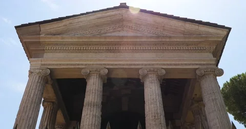 Portico and Ionic columns of the Temple ... | Stock Video | Pond5
