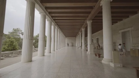 Portico of the Stoa of Attalos on the si... | Stock Video | Pond5
