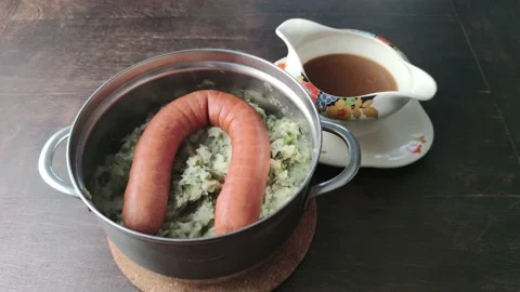 Portion of traditional dutch meal Boeren... | Stock Video | Pond5