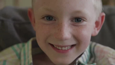 Portrait of Adorable Little Boy with Big... | Stock Video | Pond5