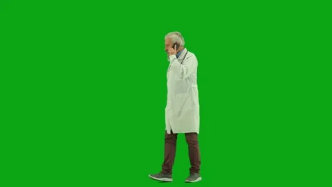 Portrait of aged man medic on chroma key... | Stock Video | Pond5
