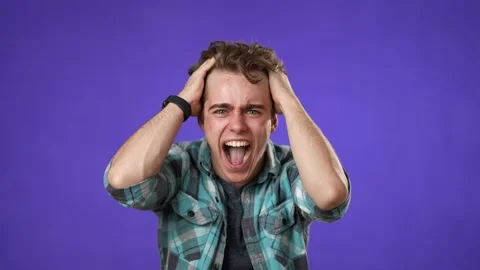 Portrait of angry frustrated despair ups... | Stock Video | Pond5